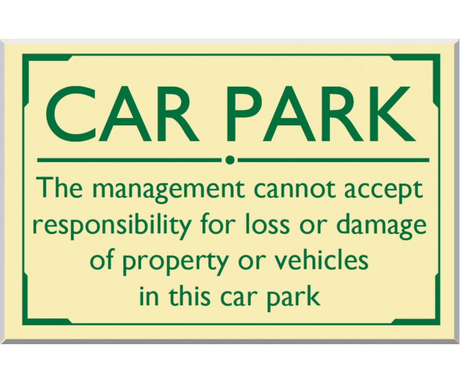 Car Park Disclaimer Sign